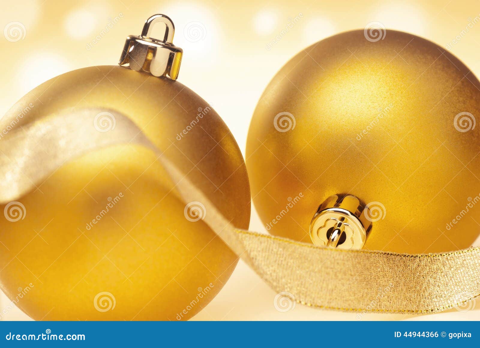 Two Golden Christmas Baubles Stock Photo - Image of baubles, detail ...