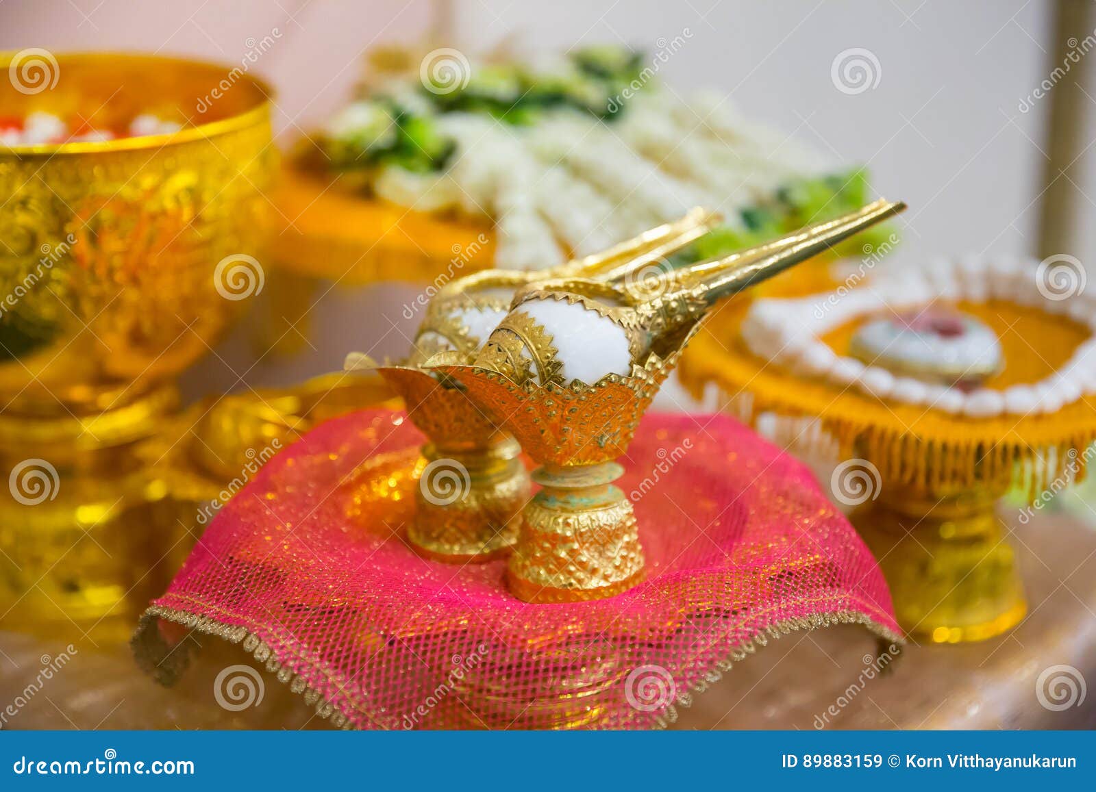 Golden Conch Statue Used To Decorate The Park. Royalty-Free Stock ...