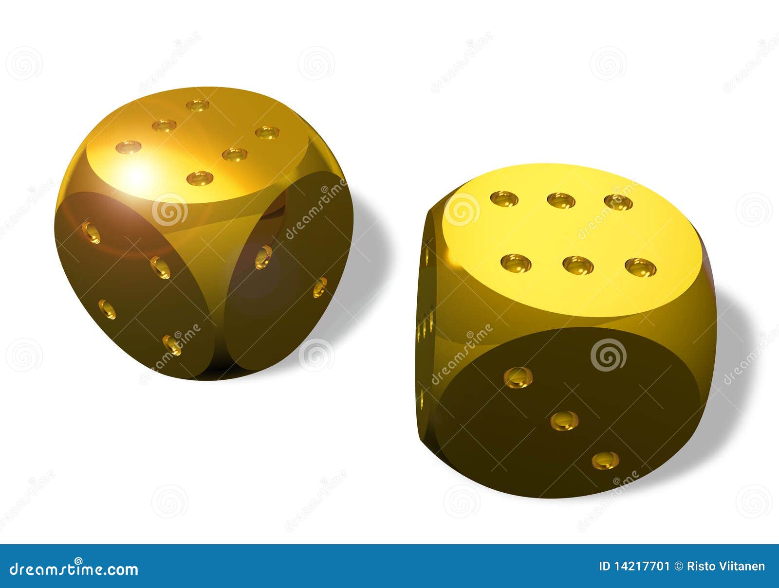 Two golden dice stock illustration. Illustration of loose - 14217701
