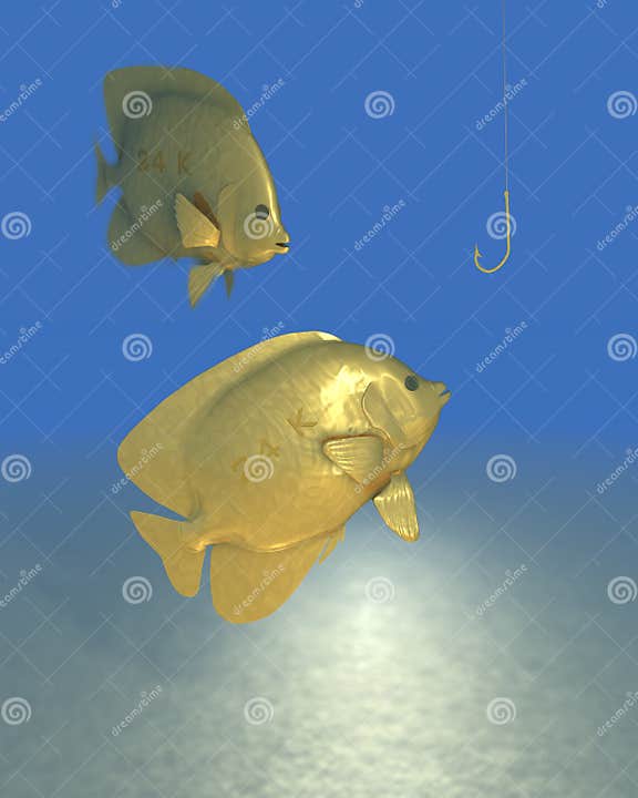 Two golden fish stock illustration. Illustration of banking - 1712974