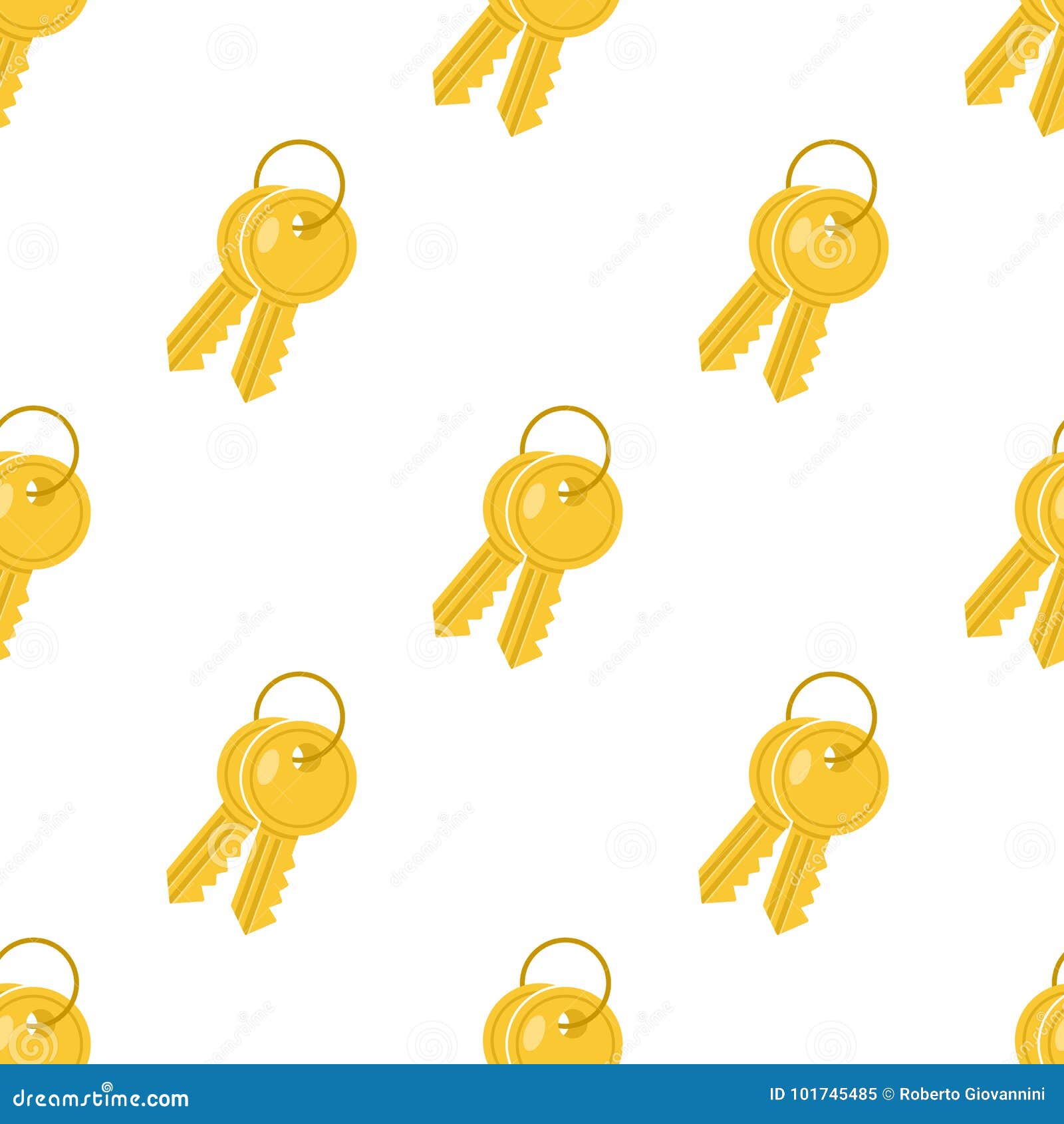 Two Golden Keys Icon Seamless Pattern Stock Vector - Illustration of ...