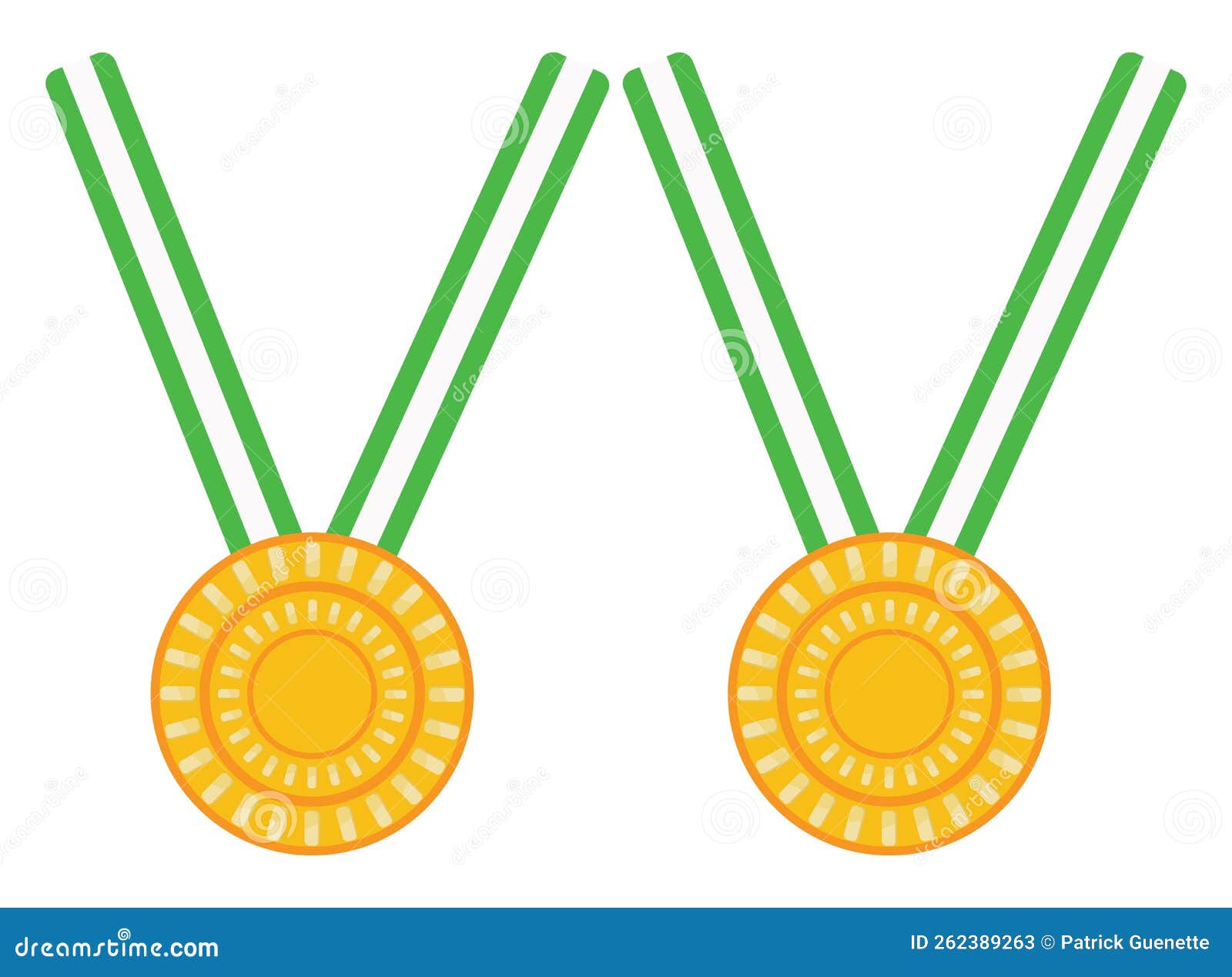 Two golden medals, icon stock vector. Illustration of customer - 262389263