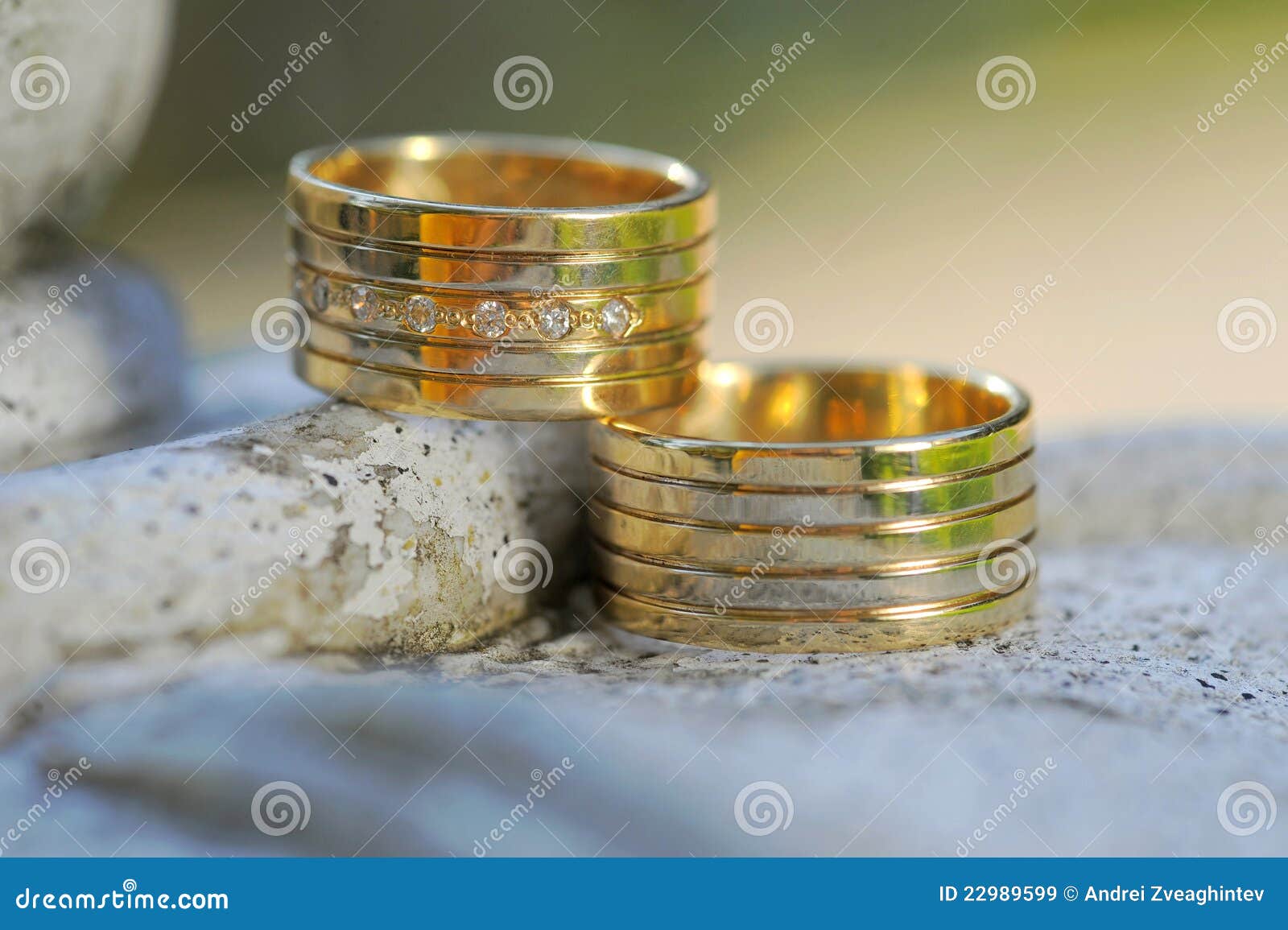 Two Golden Rings with Diamonds Stock Image - Image of isolated, jewelry ...