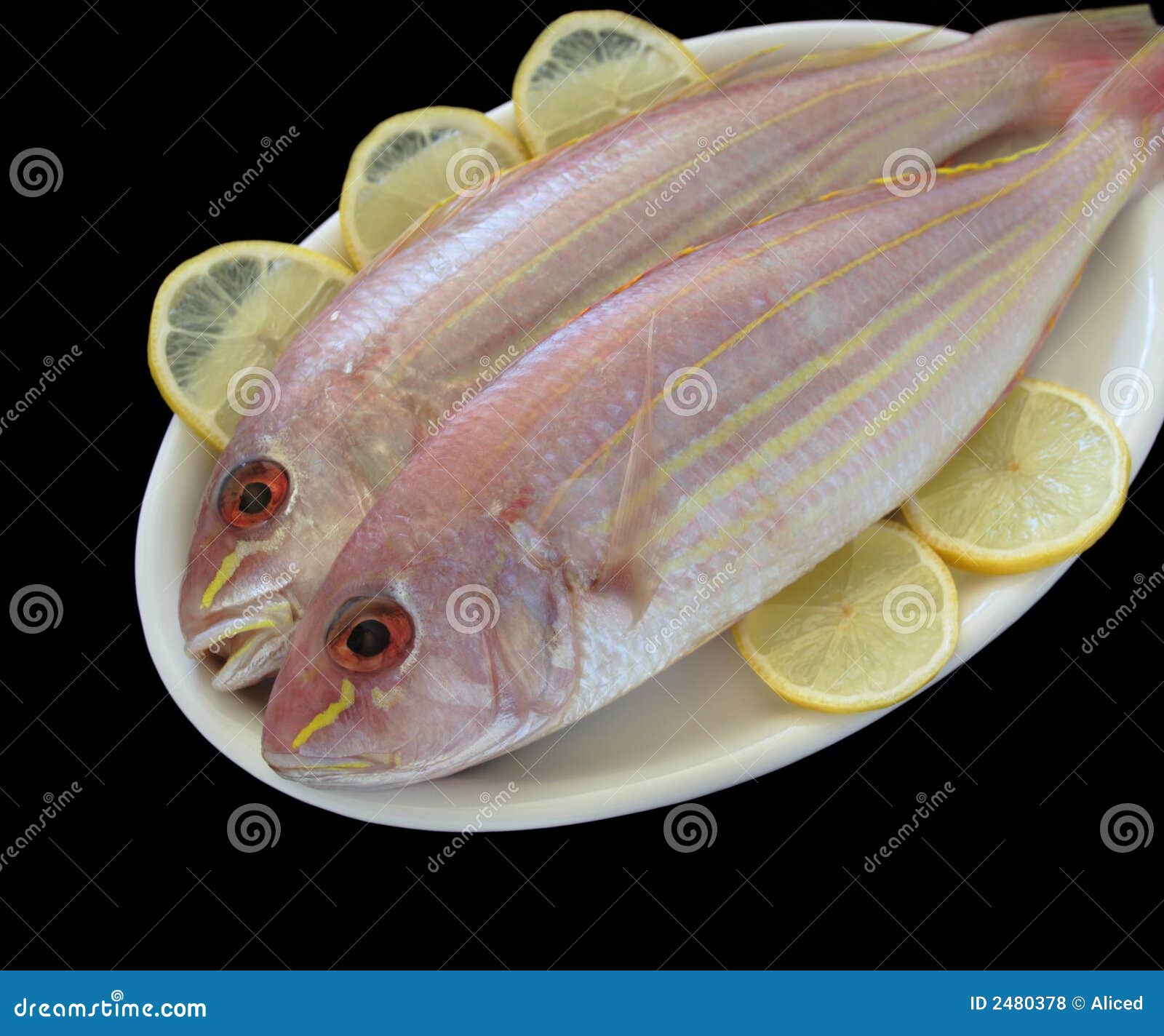 Two golden threadfin fish stock photo. Image of pink, slices - 2480378
