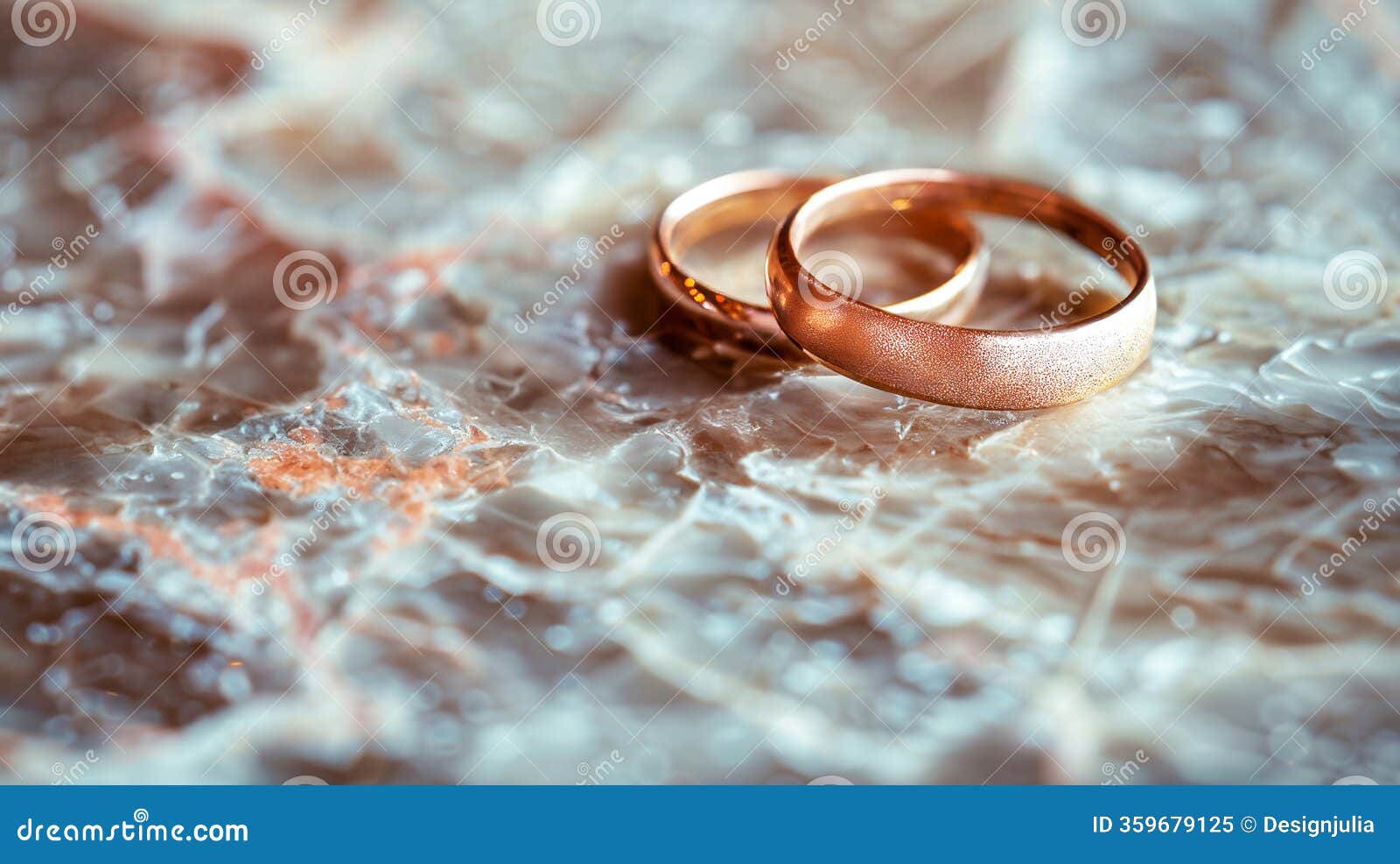 Two Golden Wedding Rings on Marble Surface Symbol of Love, Commitment ...