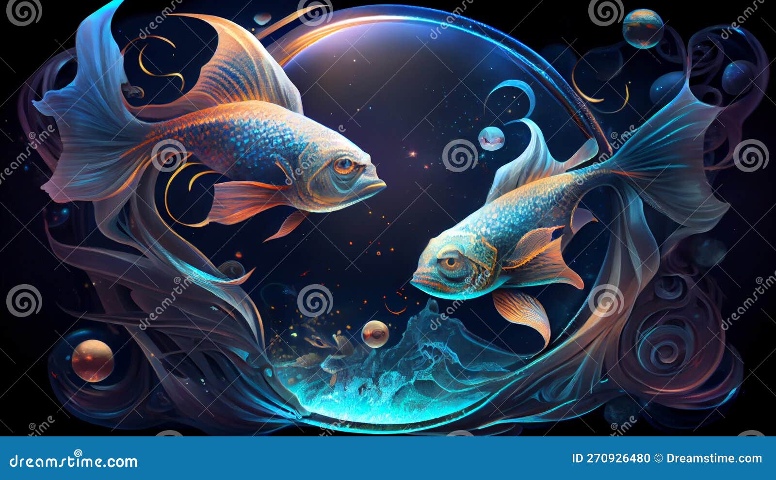 Two Goldfish in the Form of a Circle. Stock Illustration - Illustration ...
