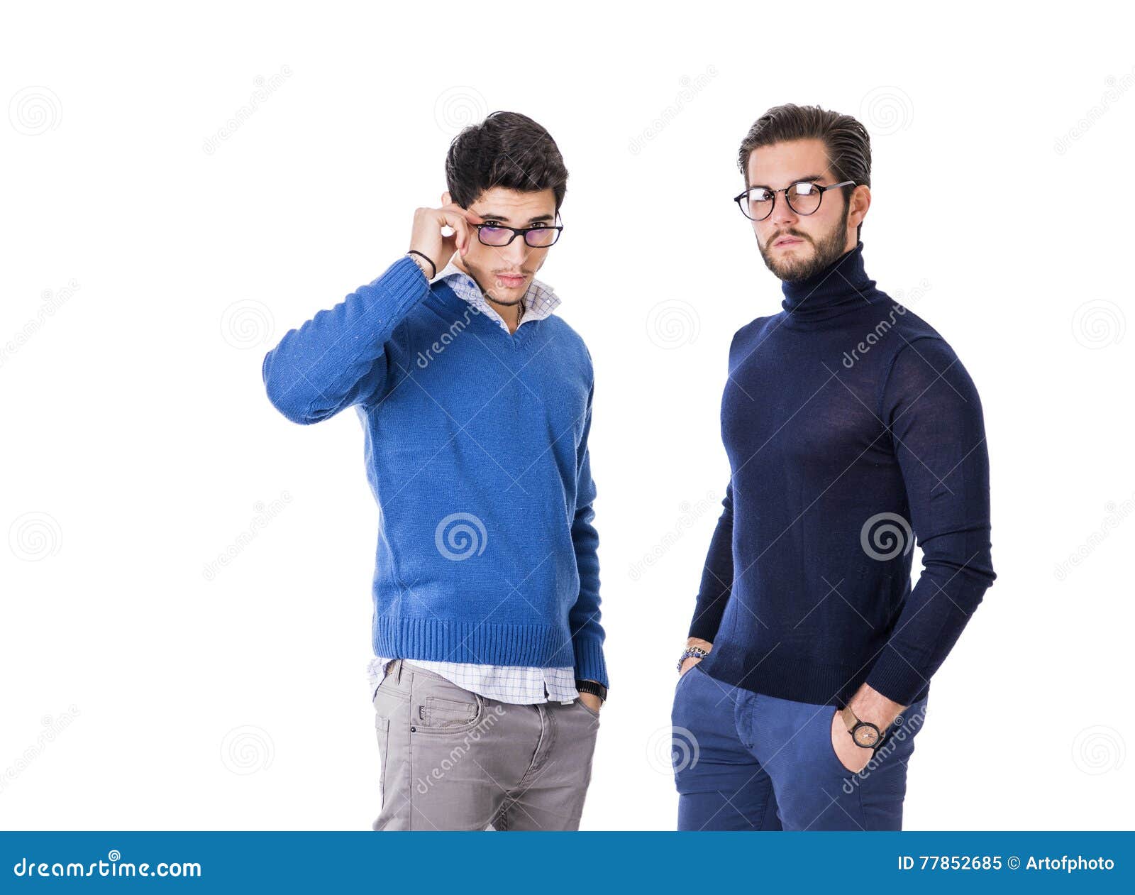Two Good-looking Men in Stylish Clothes Stock Image - Image of handsome ...