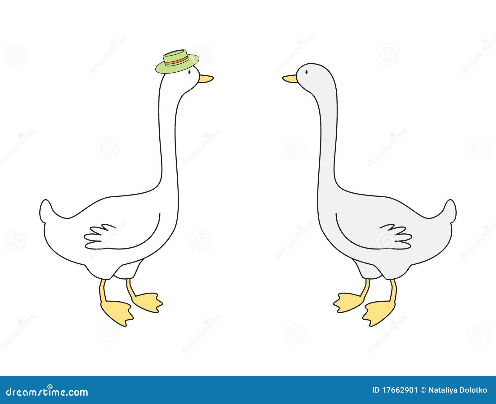 Two gooses stock vector. Illustration of domestic, element - 17662901
