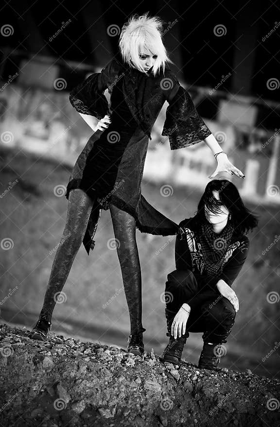 Two goth women stock image. Image of contrast, human - 11198975