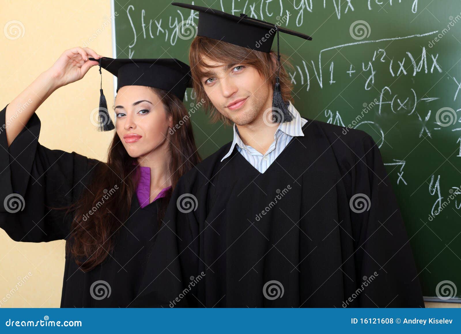 Two graduates stock photo. Image of beautiful, adult - 16121608