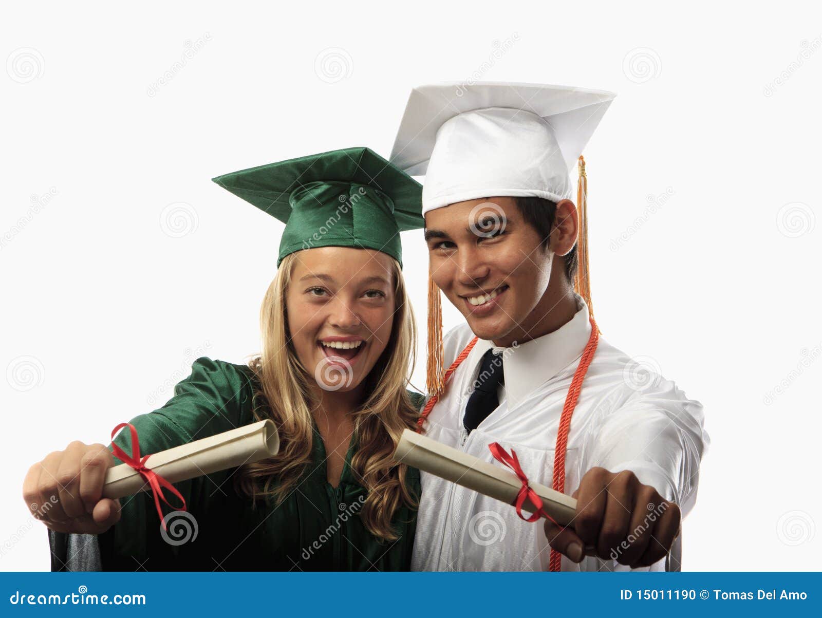 Two Graduates in Cap and Gown Stock Photo - Image of young, pride: 15011190