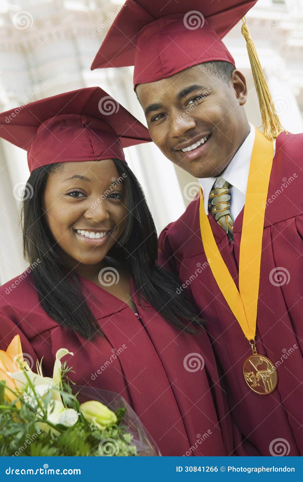 Two Graduates Outside Portrait Stock Photo - Image of relationships ...