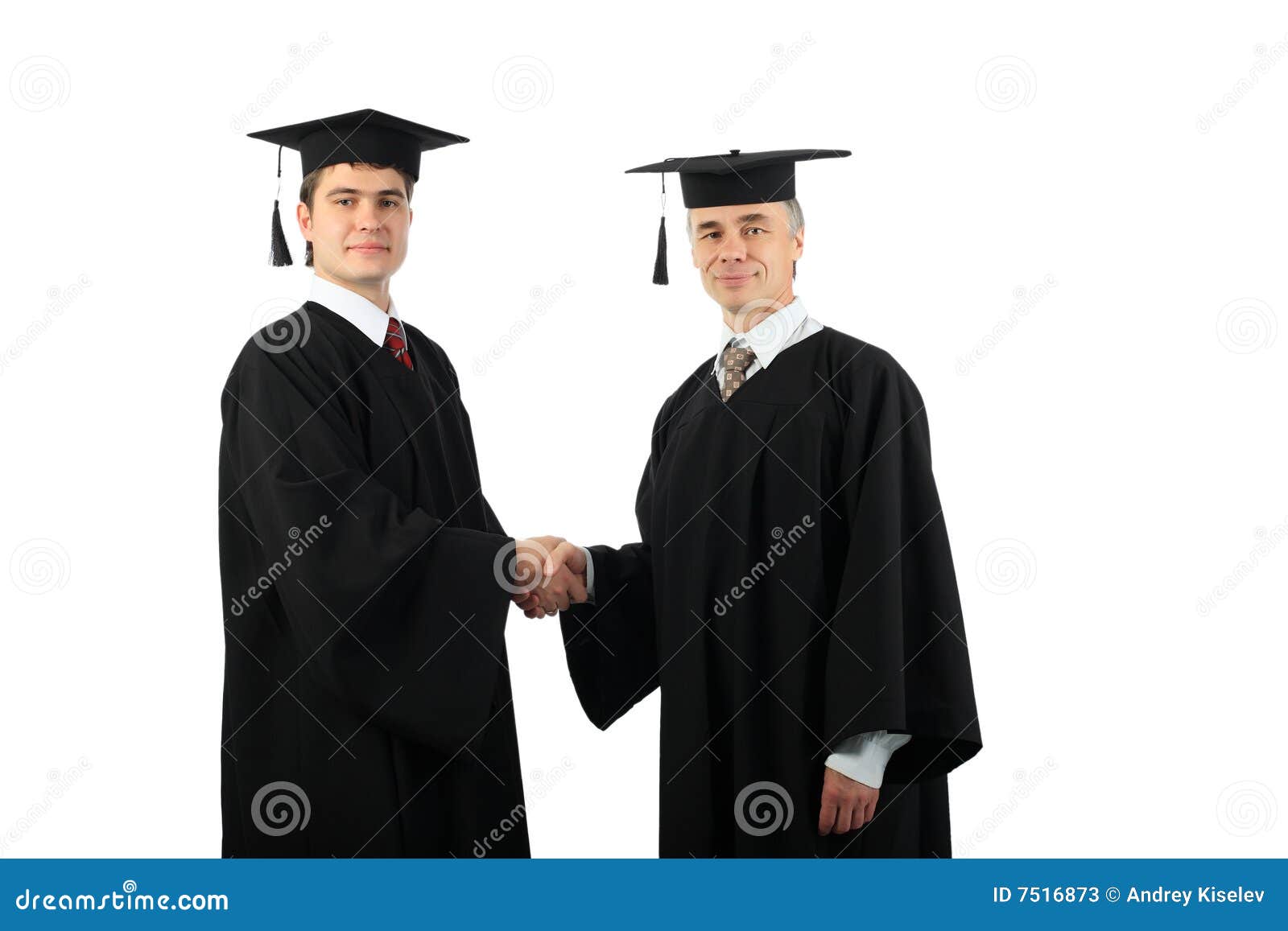 Two Graduates Shaking Hands Stock Image - Image of white, degree: 7516873
