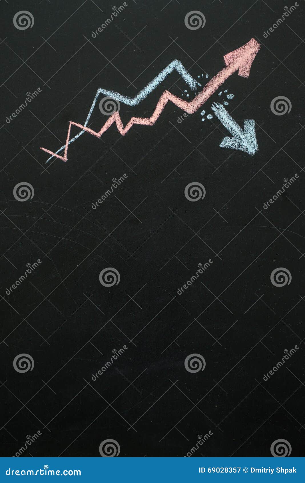 Two Graphs are Drawn on the Blackboard with Chalk. Stock Image - Image ...