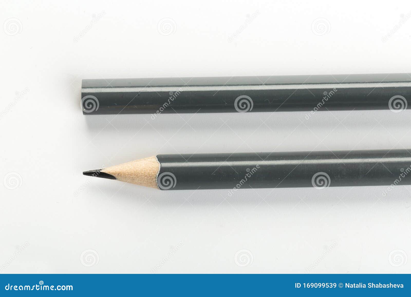 Two New Gray Graphite Pencil Triangular Shape Isolated Stock Image ...