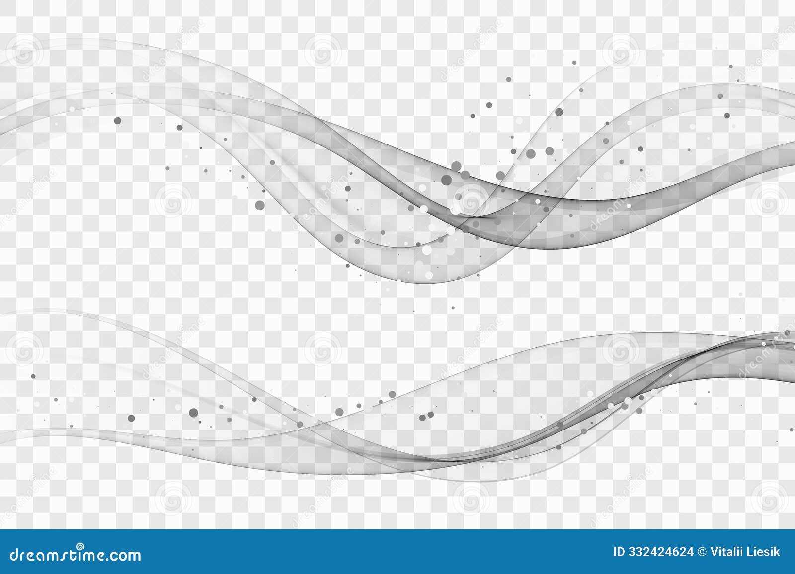 Two Gray Waves of Curve Flow, Background Wave Stock Vector ...