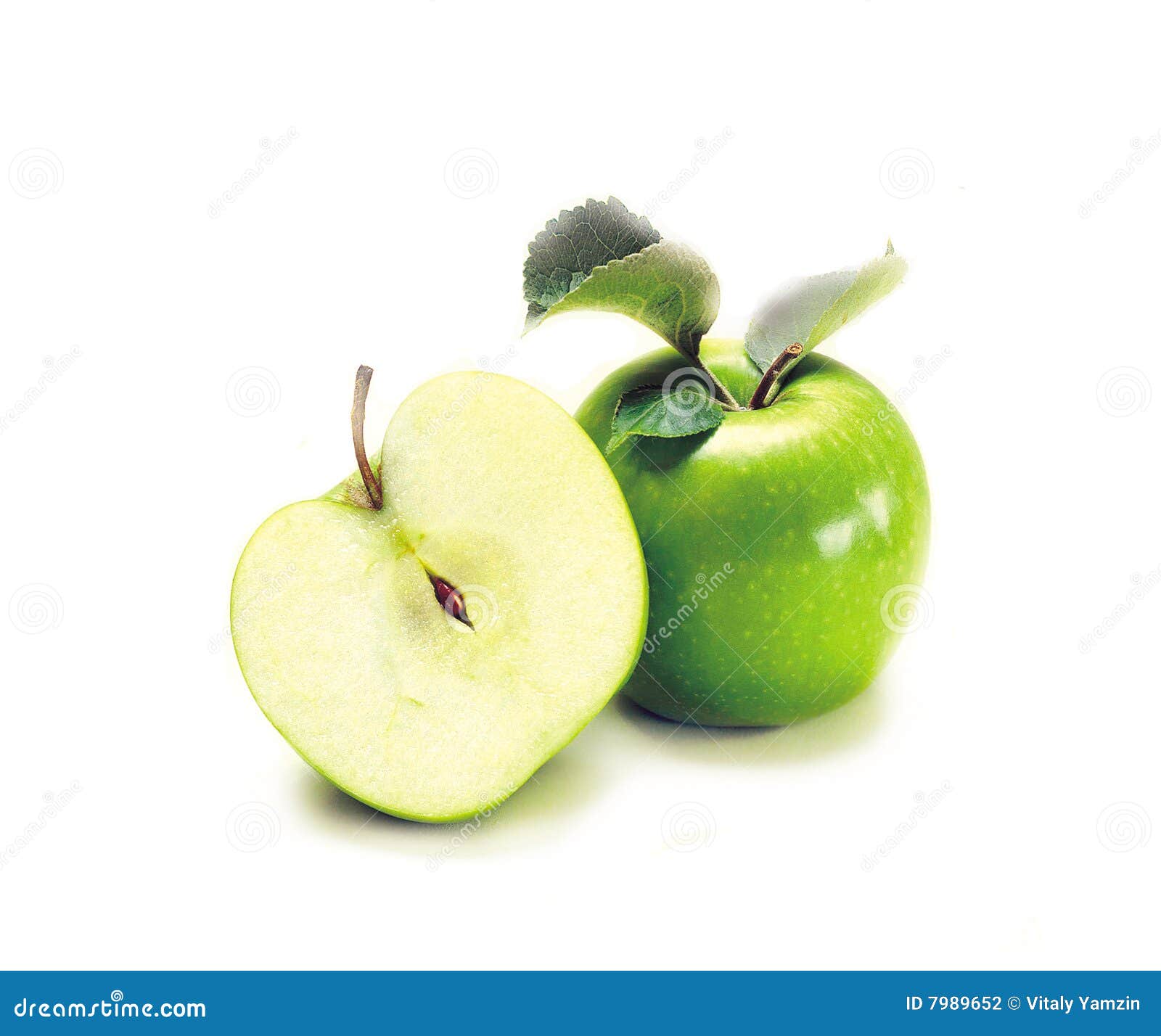 Two green apples stock photo. Image of dessert, health - 7989652