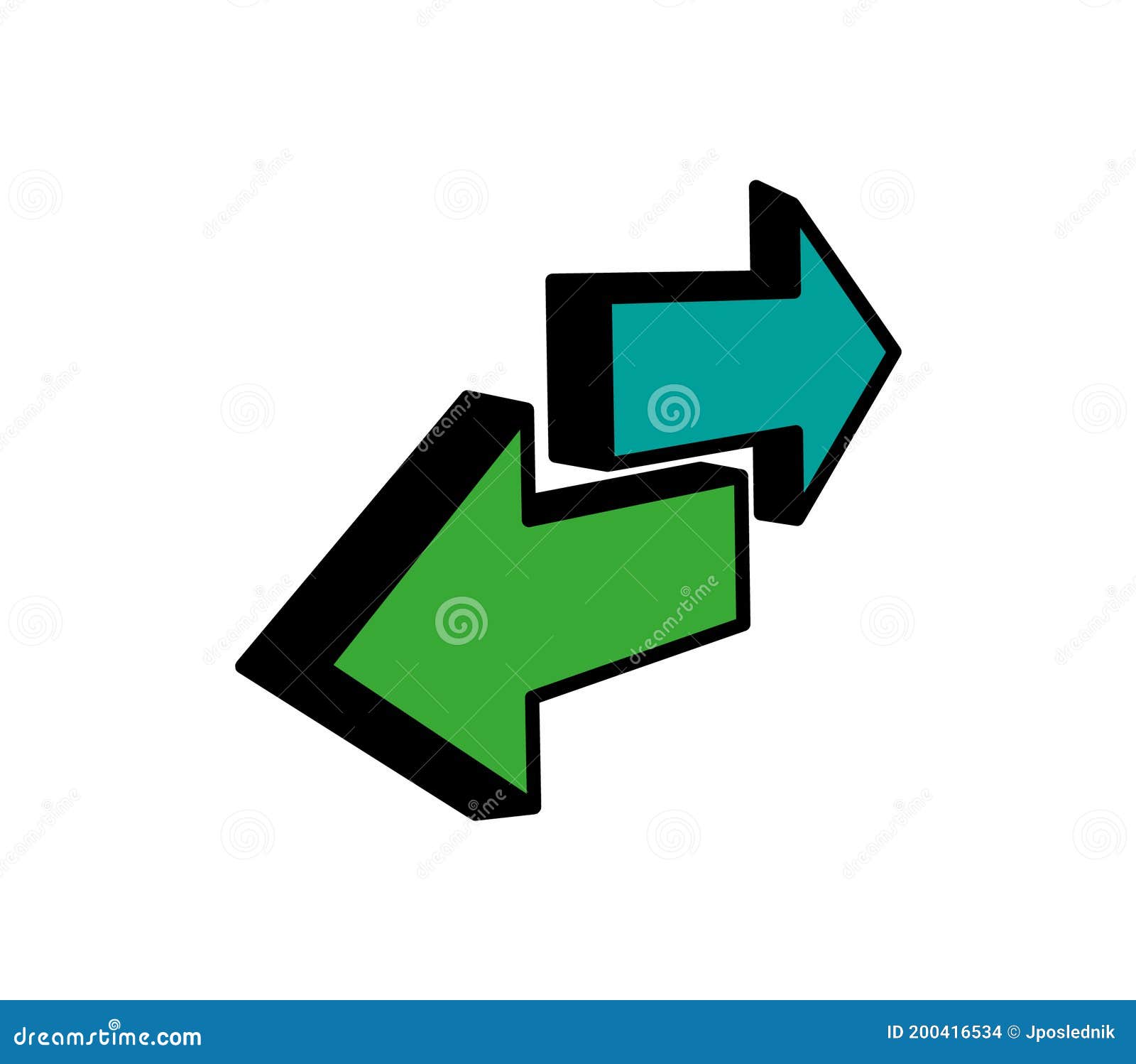 Two Green Arrows Pointing in Opposite Directions Stock Vector ...