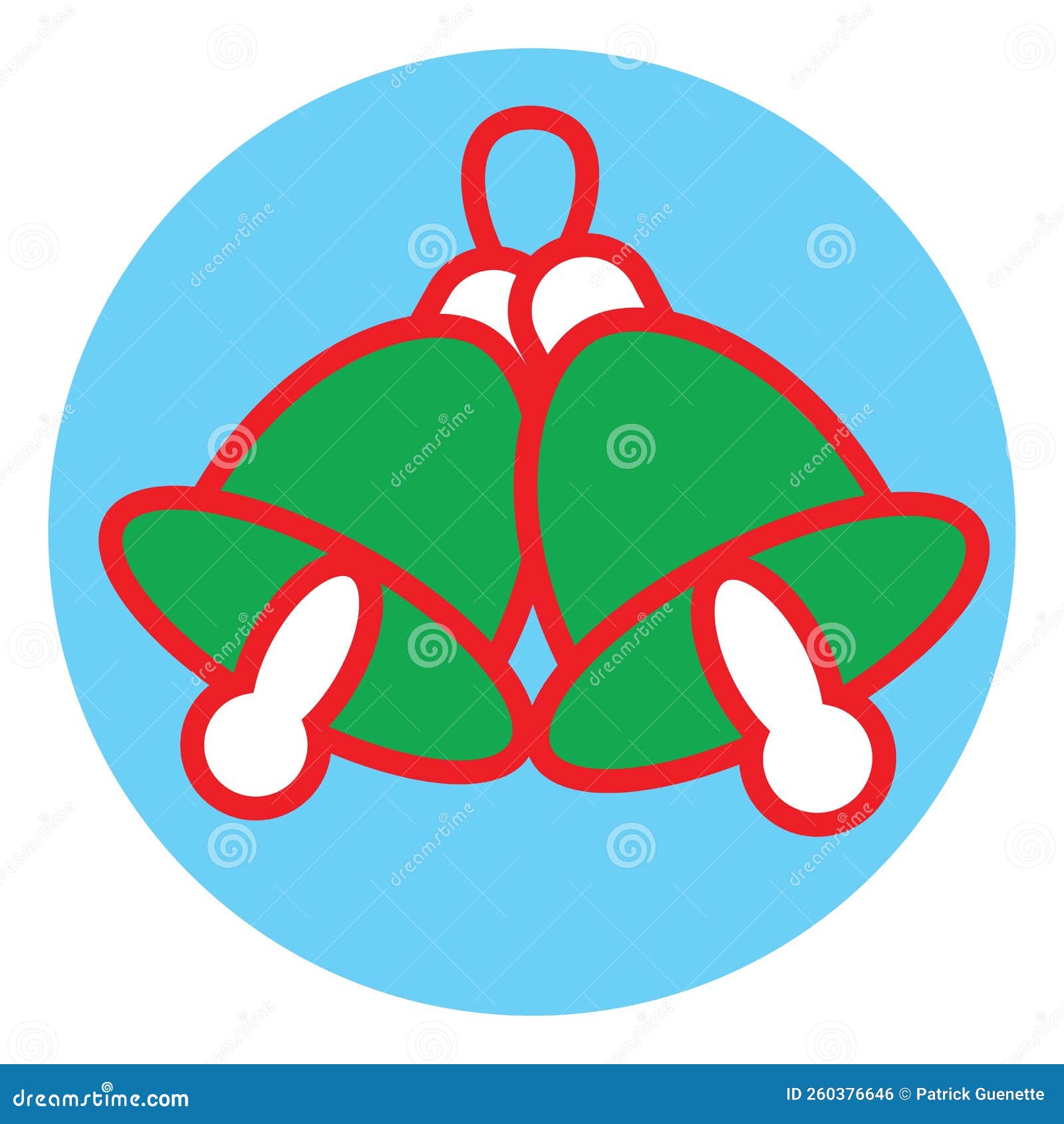 Two green bells, icon stock vector. Illustration of diet - 260376646
