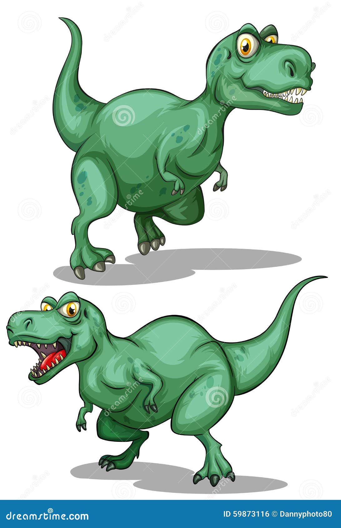 Green Dinosaurs And Raindrops And Umbrella. Cartoon Vector ...
