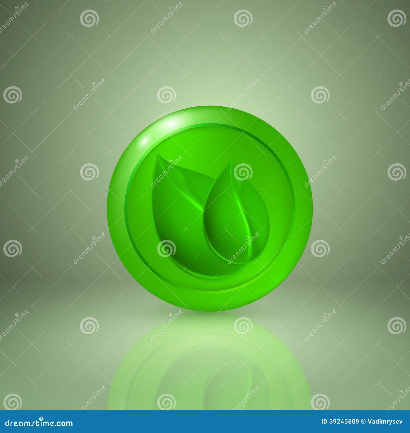 Two Green Leaves. Icon for App or Web Design Stock Vector ...