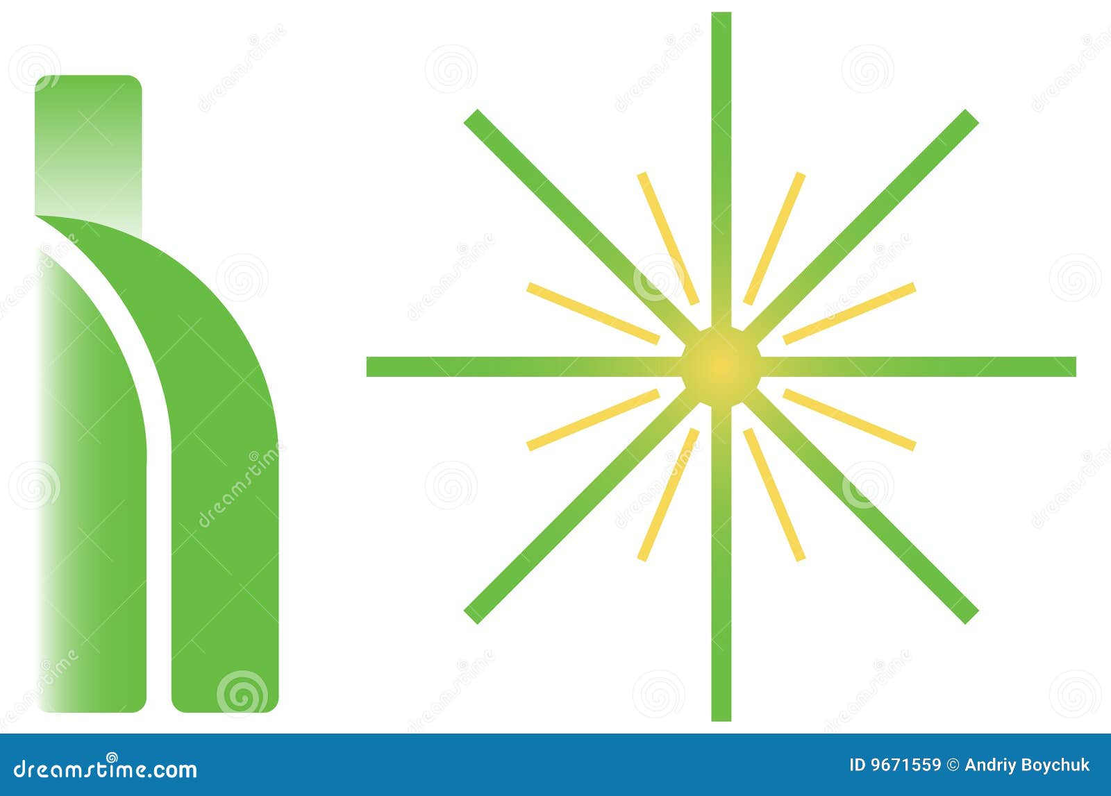 Two green logos stock vector. Illustration of green, sharp - 9671559