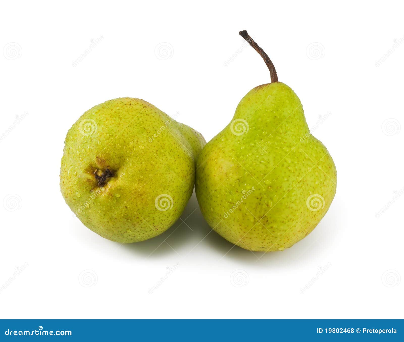 Two Green Pears Isolated on White Background Stock Photo - Image of ...
