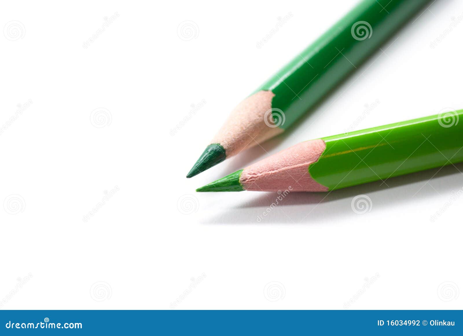 Two green pencils stock photo. Image of closeup, pencils - 16034992