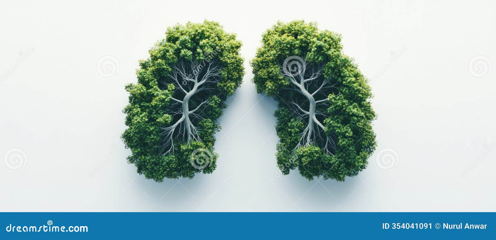 GREEN TREES FORMING LUNGS SHAPE on WHITE BACKDROP Stock Image - Image ...