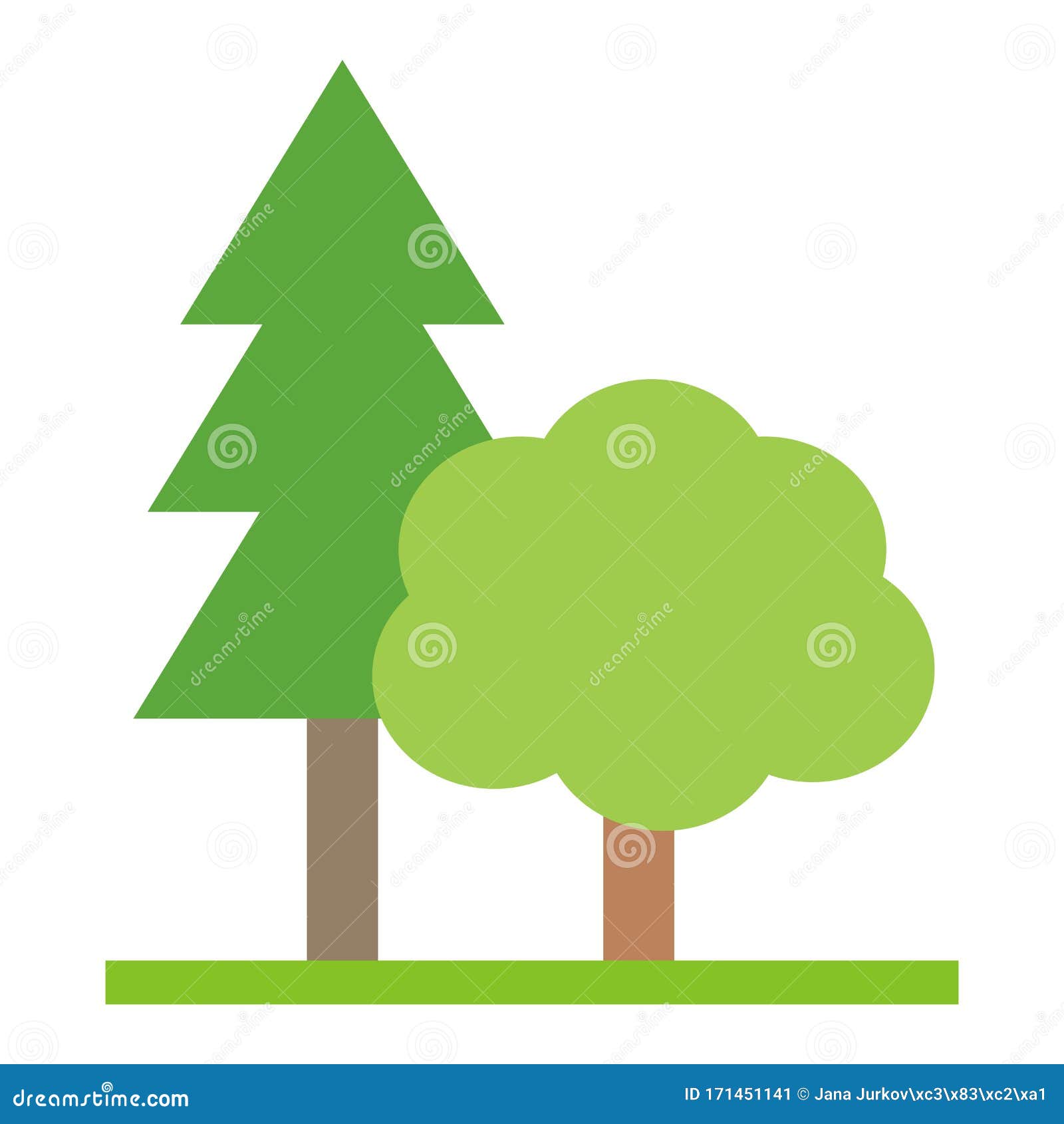 Two Green Trees , Vector Illustration, Web Icon, Eps. Stock Vector ...