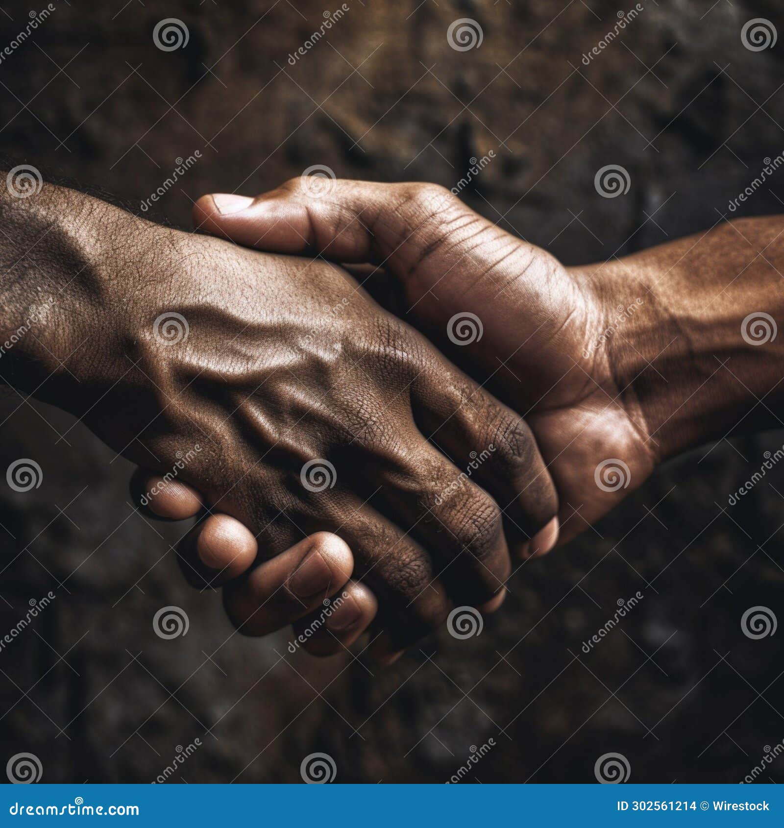 Two Greeting Brown Hands AI-generated. Stock Illustration ...