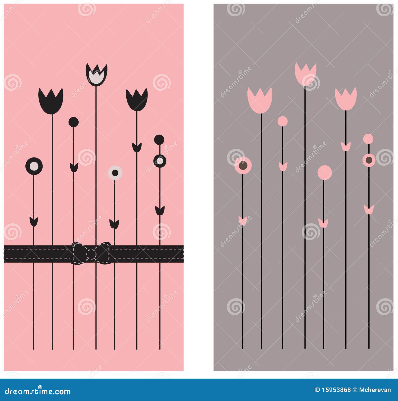 Two greeting cards stock vector. Illustration of pink - 15953868
