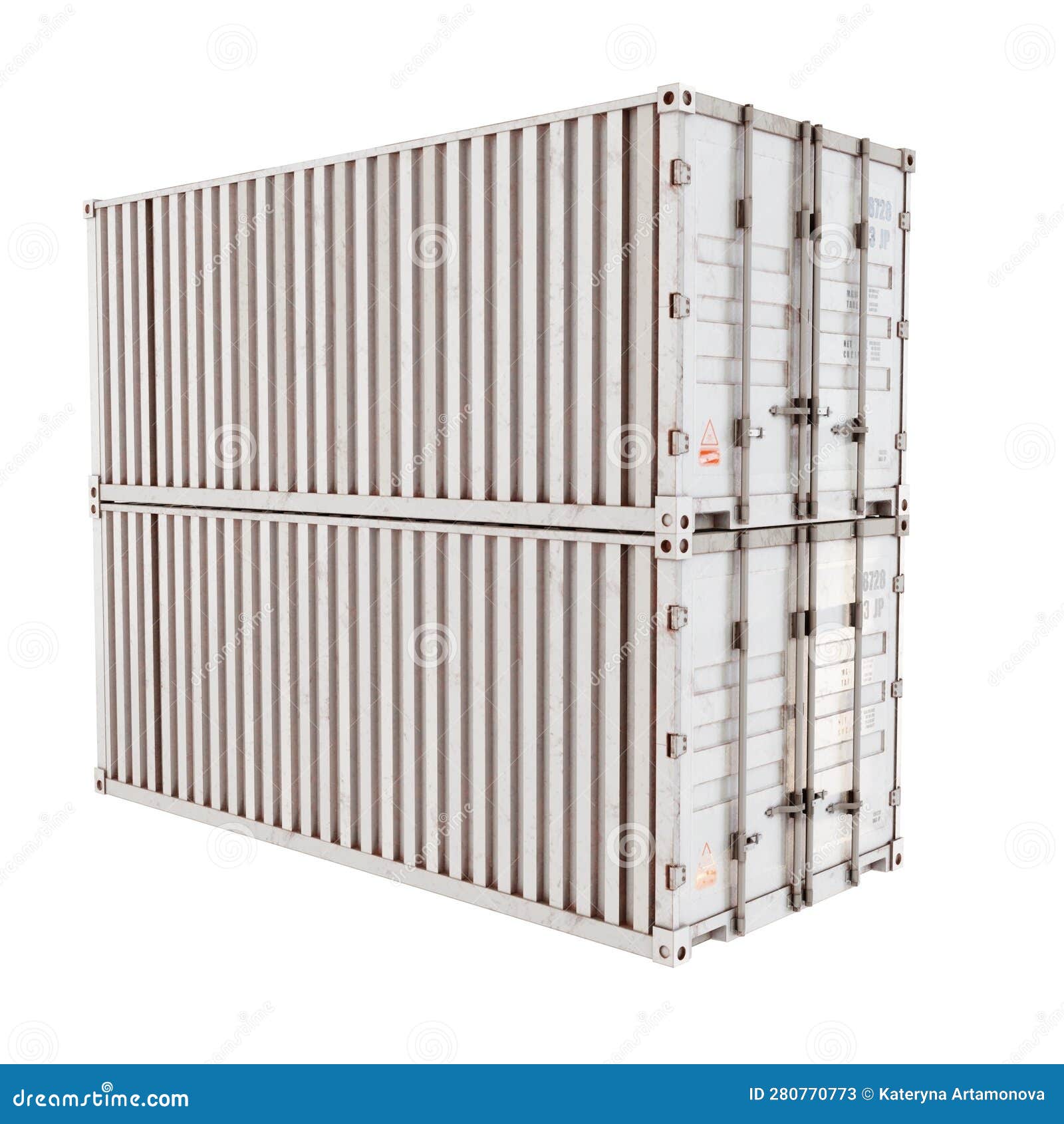 Two Grey Delivery Cargo Containers. Shipping Container. Realistic 3D ...