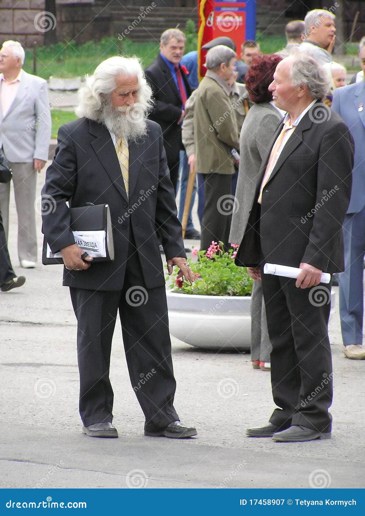Two Grey-headed Elderly Men Speak Editorial Photography - Image of ...