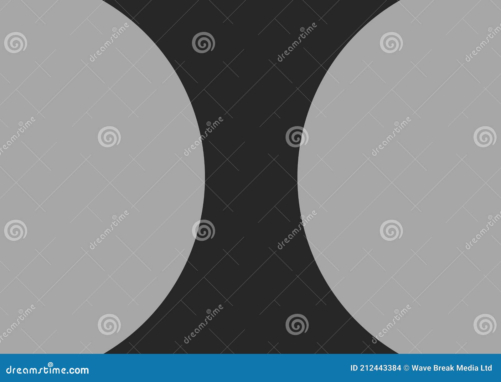 Two Grey Semi Circles with Copy Space on Black Background Stock ...