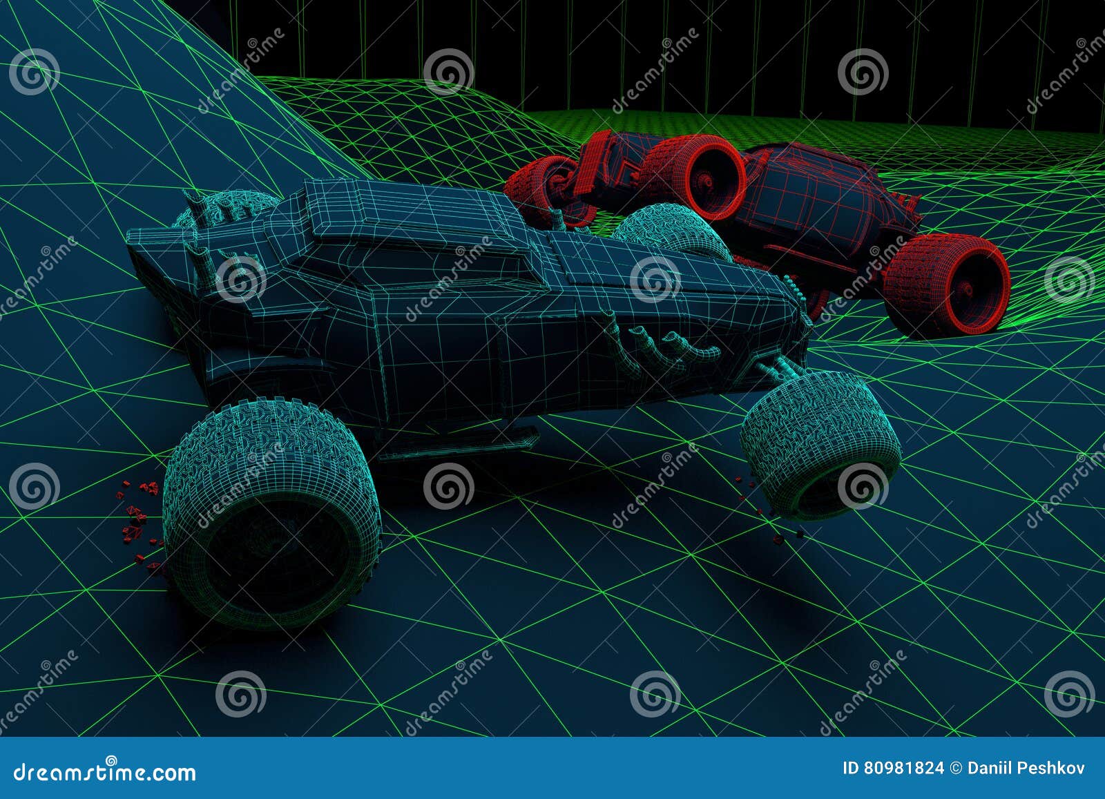 Two grid cars stock illustration. Illustration of industry - 80981824