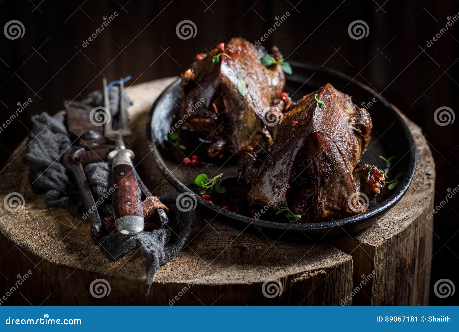 Two Grilled Pigeons with Spices and Pepper Stock Image - Image of ...