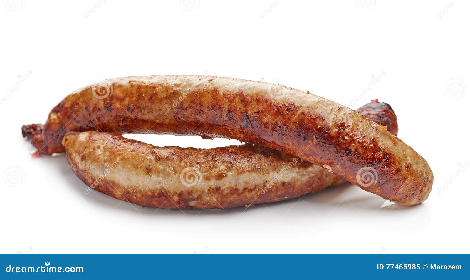 Two grilled sausages stock image. Image of fast, sausages - 77465985