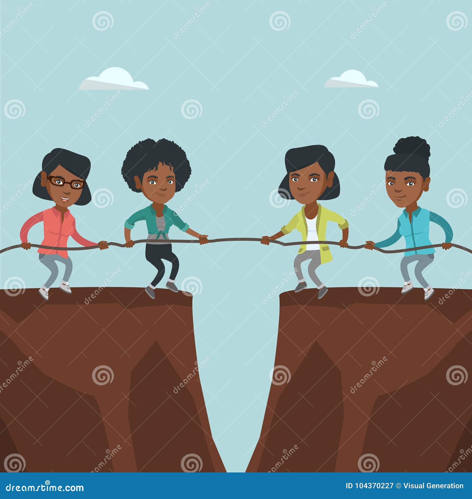 Two Groups of Business People Pulling Rope. Stock Vector - Illustration ...