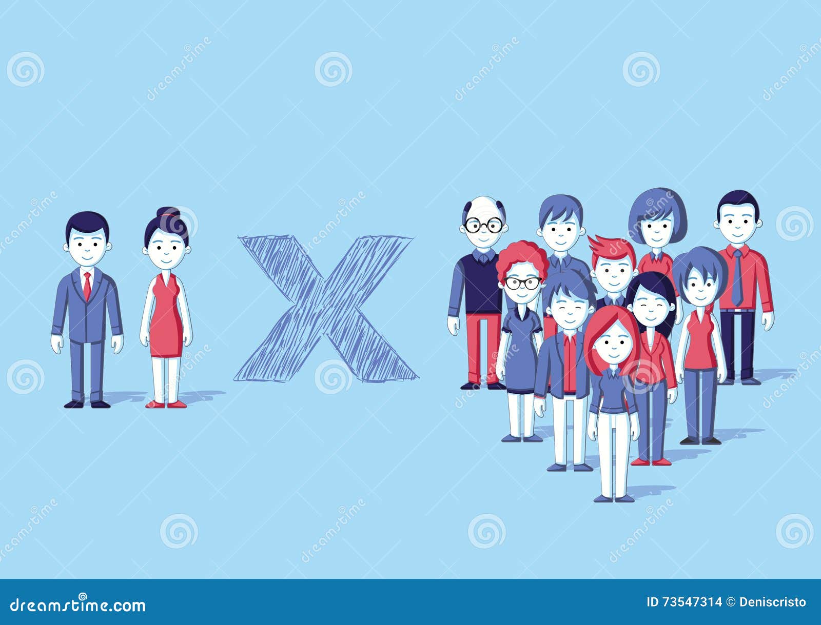 Two Groups of Cartoon People. Stock Vector - Illustration of friend ...