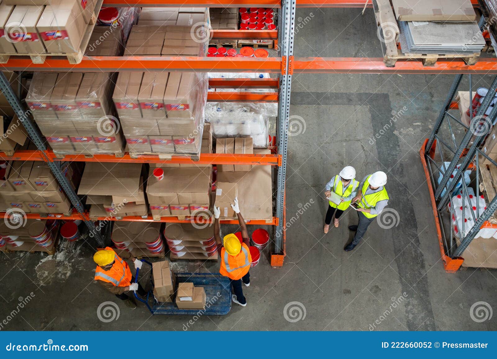 Two Groups of Employees Working in Warehouse Stock Photo - Image of ...