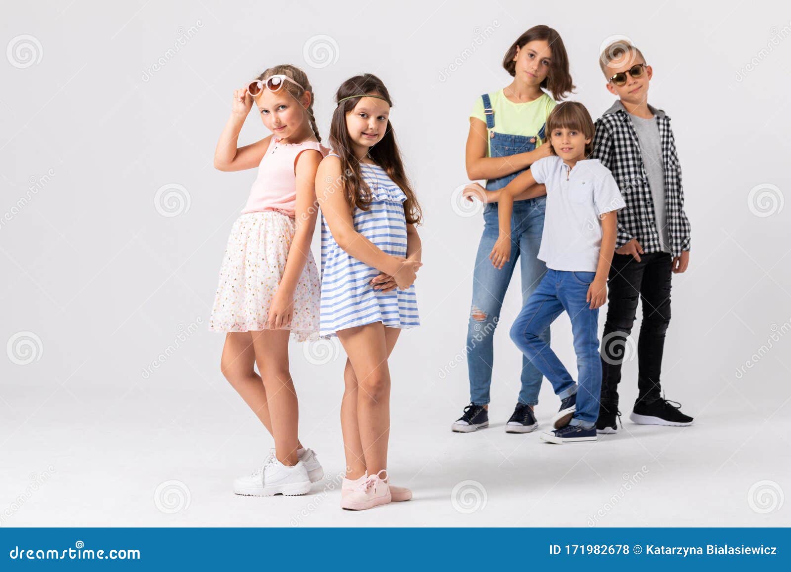 Two groups of kids stock photo. Image of white, friends - 171982678