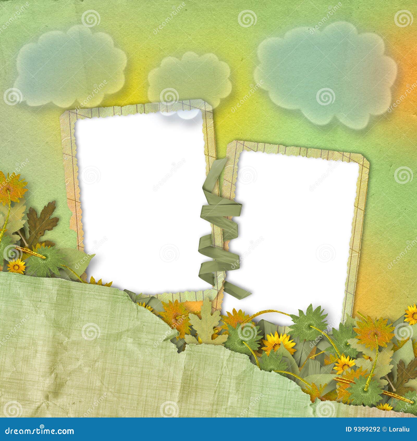 Two Grunge Frames with Bunch Stock Illustration - Illustration of bunch ...