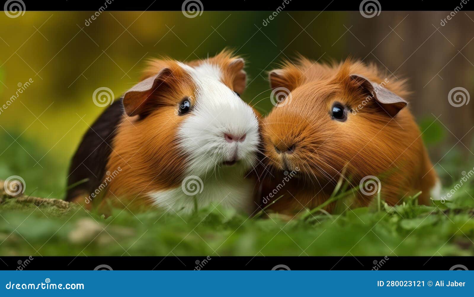Two Guinea Pigs in a Grassland, Couples, Ai, Ai Generative ...