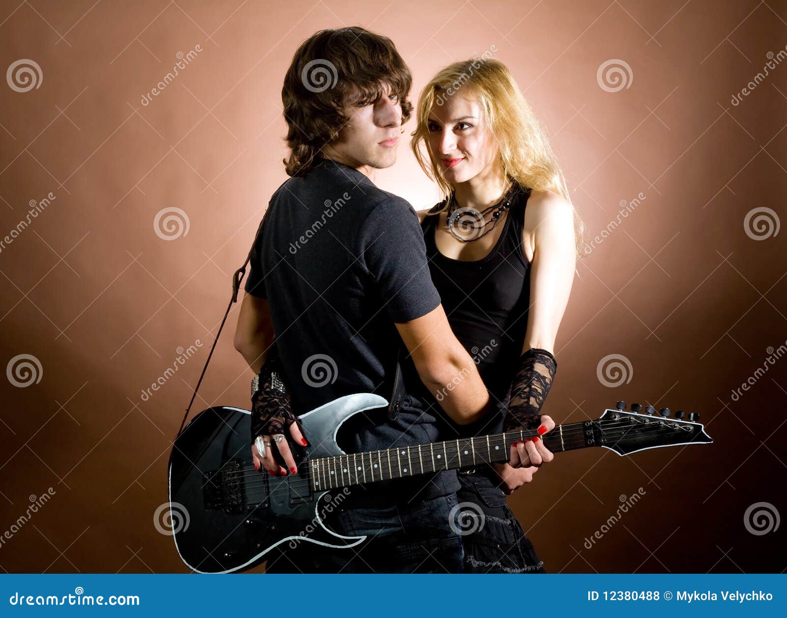 Two with guitar stock photo. Image of caucasian, music - 12380488