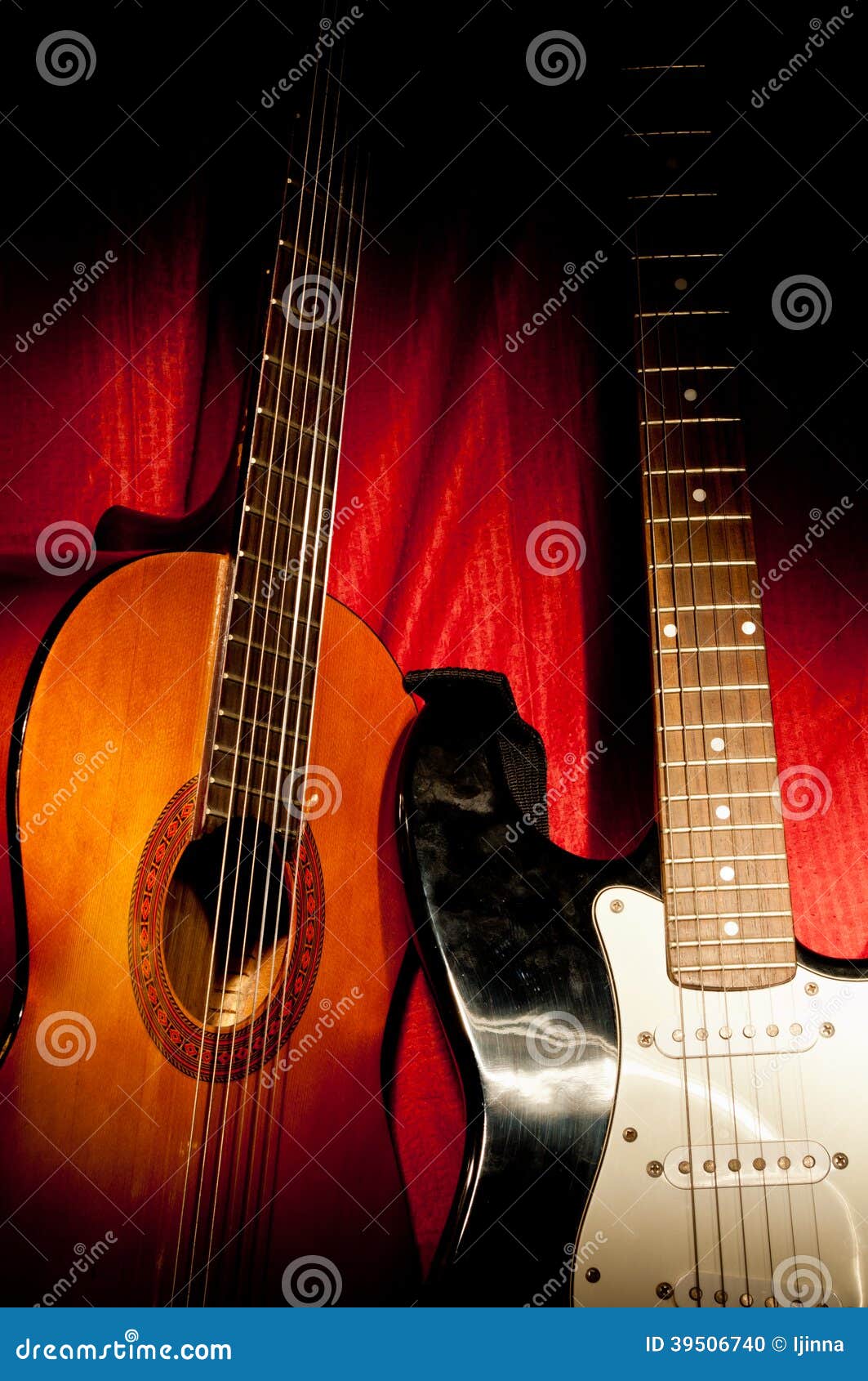 Two guitars stock photo. Image of club, ensemble, music - 39506740