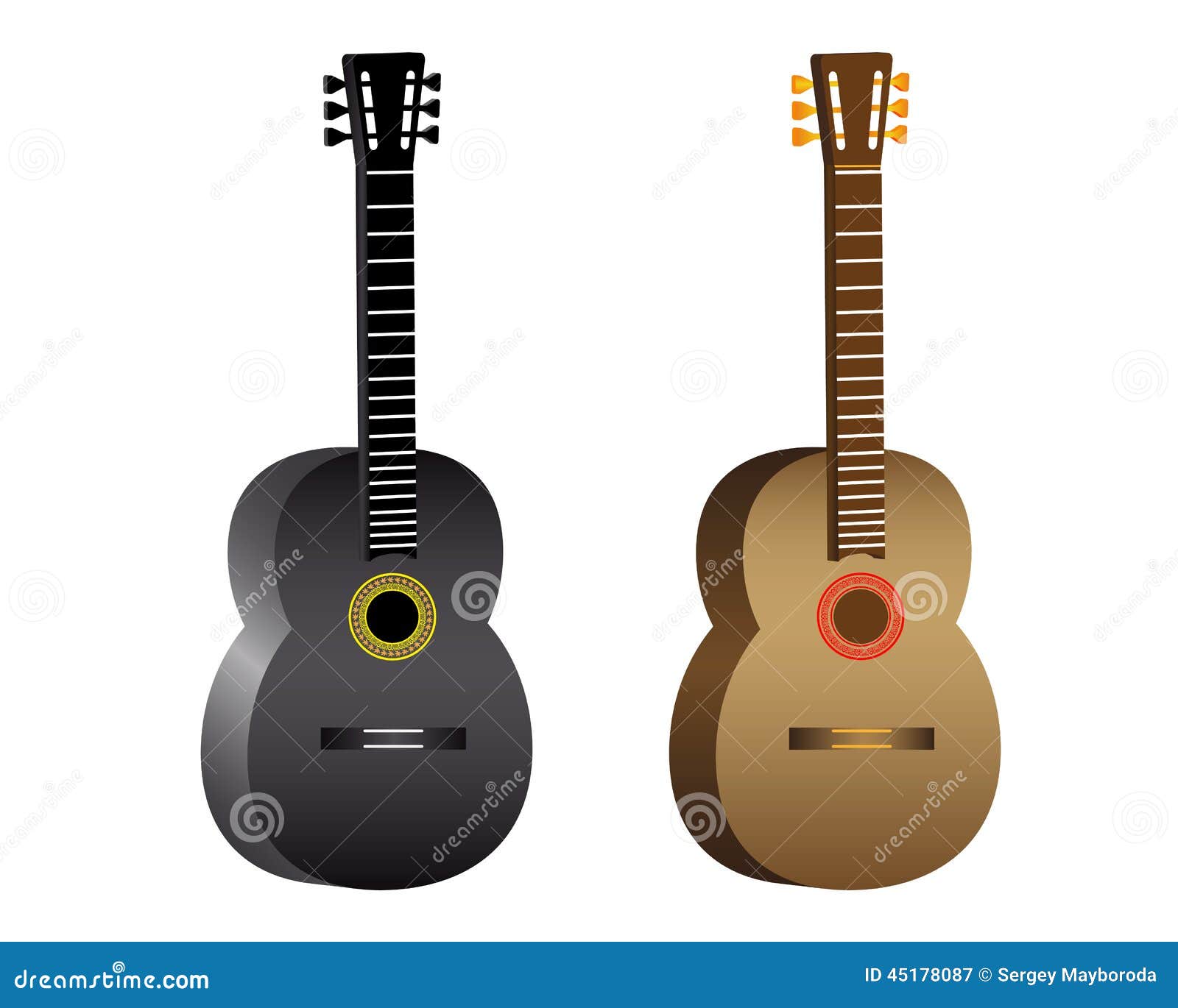Two guitars stock vector. Illustration of instrument - 45178087