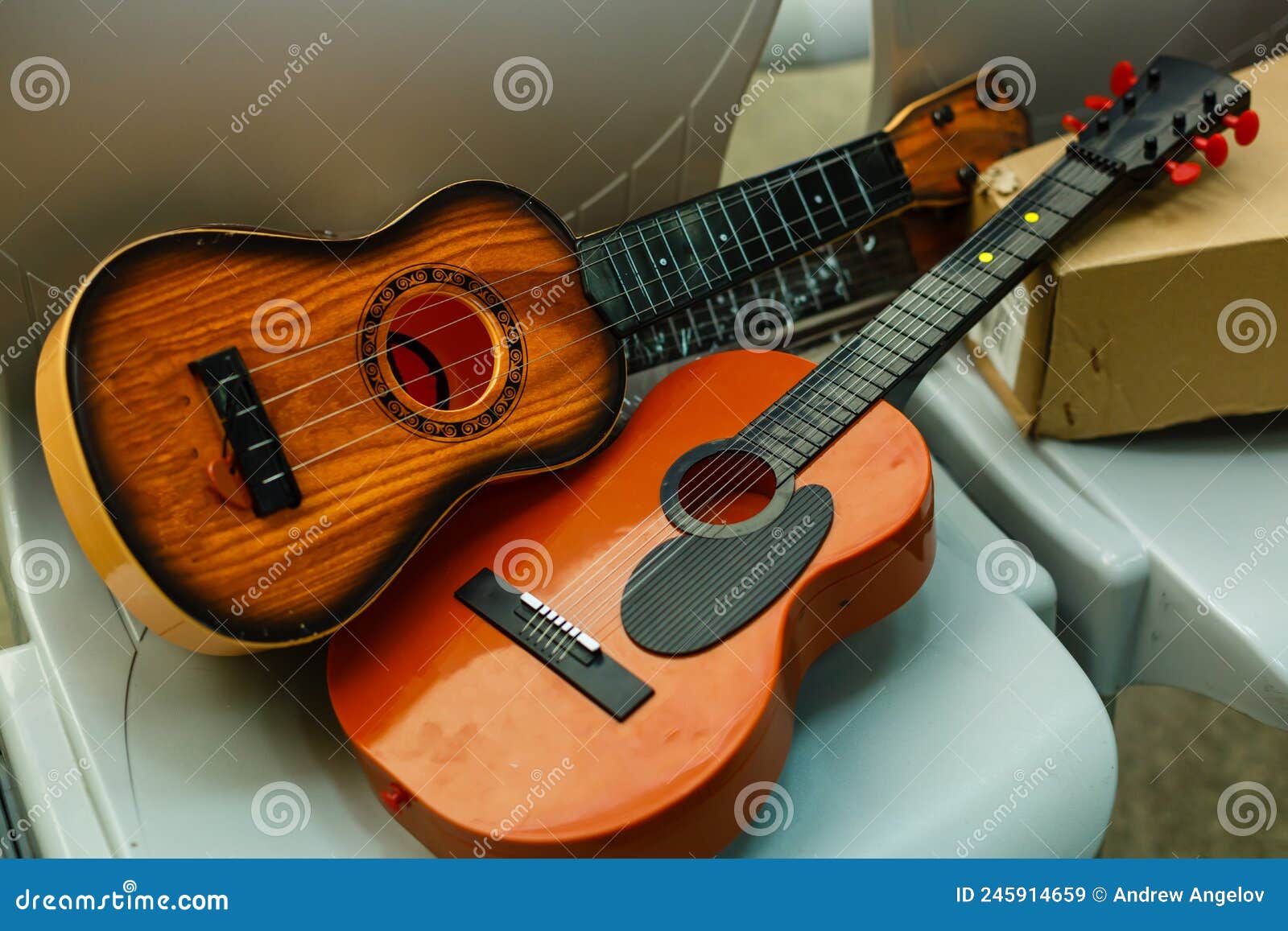 Two Guitars Lie before the Concert Stock Image - Image of object ...