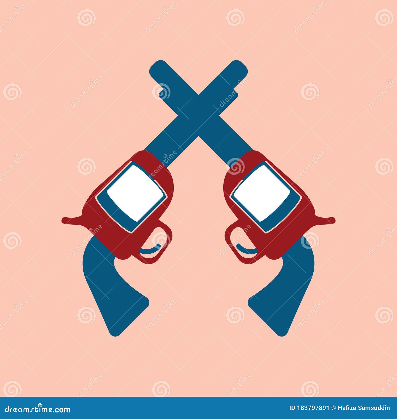Two Guns. Vector Illustration Decorative Background Design Stock ...