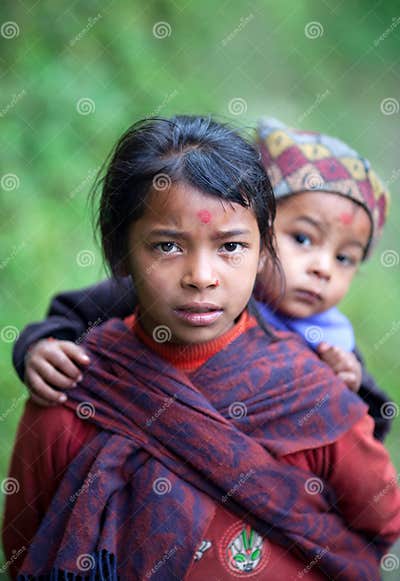 Two gurung children editorial photo. Image of ethnic - 16830921